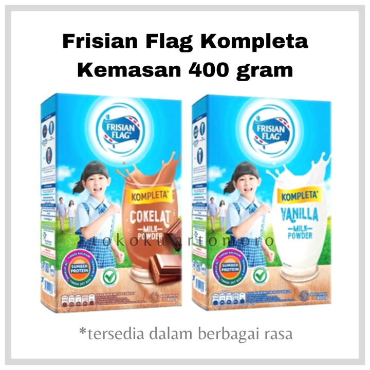 Frisian Flag Kompleta Susu Bubuk Rasa Coklat dan Vanilla - Kemasan 400 ...