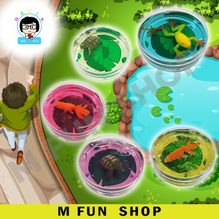 ^Ready Stock^ Cute Frog Pond Scene Magic Crystal Slime Non-toxic ...