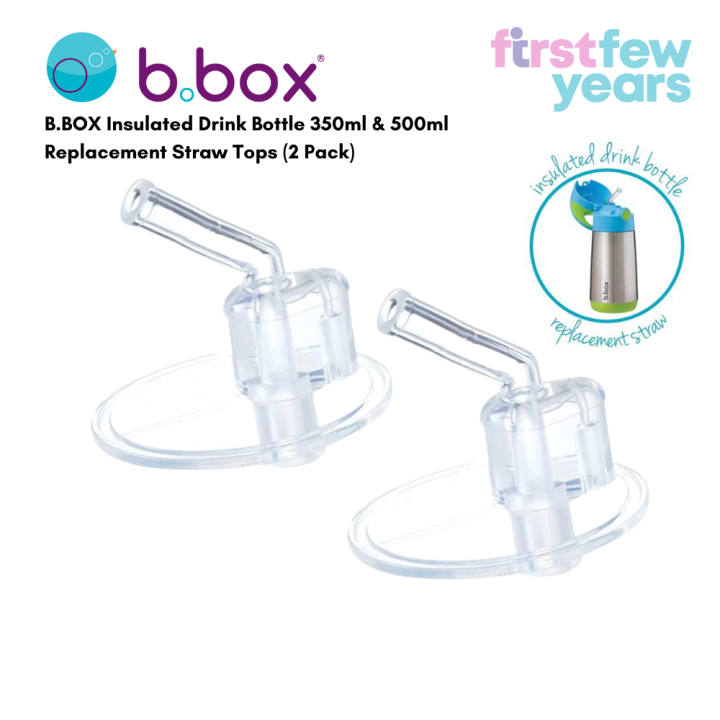 B.Box Insulated Drink Bottle Replacement Straw Pack / Tops (2 Pieces ...