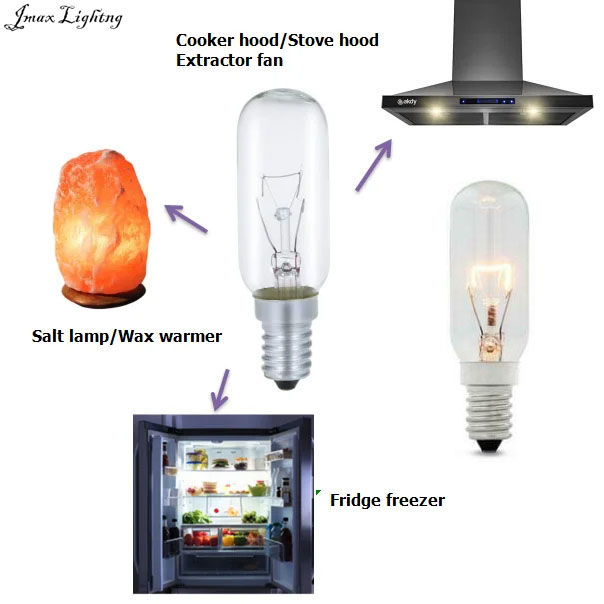 Jmax 40W E14 Clear Lamp Tubular Cooker Hood Extractor Light Screw Cap ...