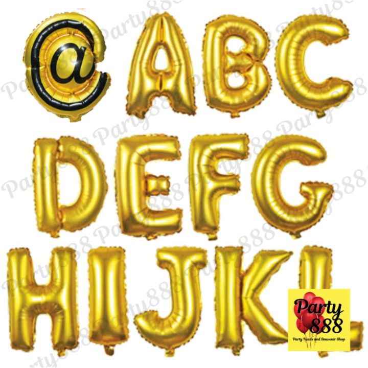 GOLD LETTER FOIL BALLOONS (at sign, A to Z) 16 inches | Lazada PH