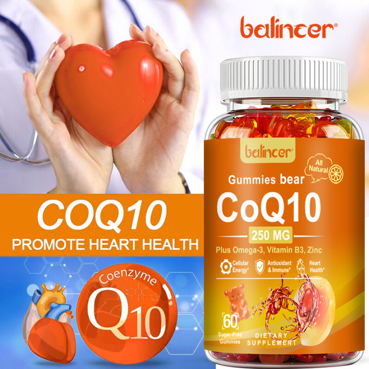 Sugar-Free CoQ Gummies - With added Omega-3, Vitamin B3, Zinc, a highly ...