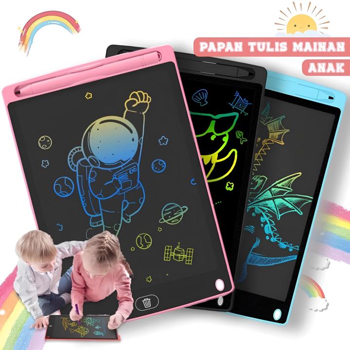 Colorfull 12 INCH Papan Tulis Belajar Anak Lcd Writing Tablet Drawing ...