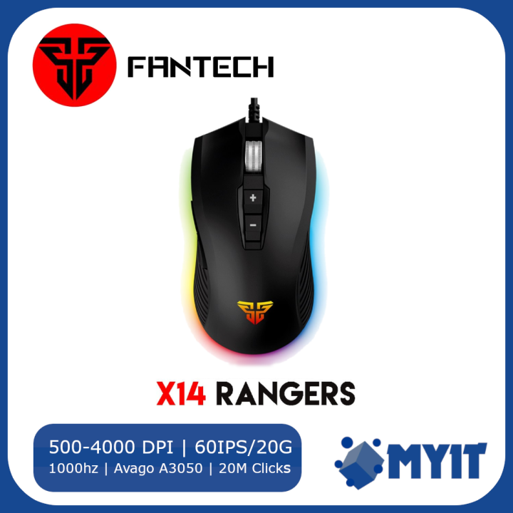 Fantech X14 Rangers Gaming Mouse 4000DPI with Metal Mouse Feet Avago ...