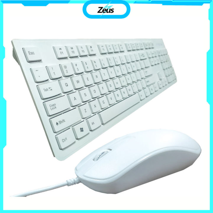 Zeus ( Pure - White ) Usb Keyboard And Mouse Bundle For Home / Office ...