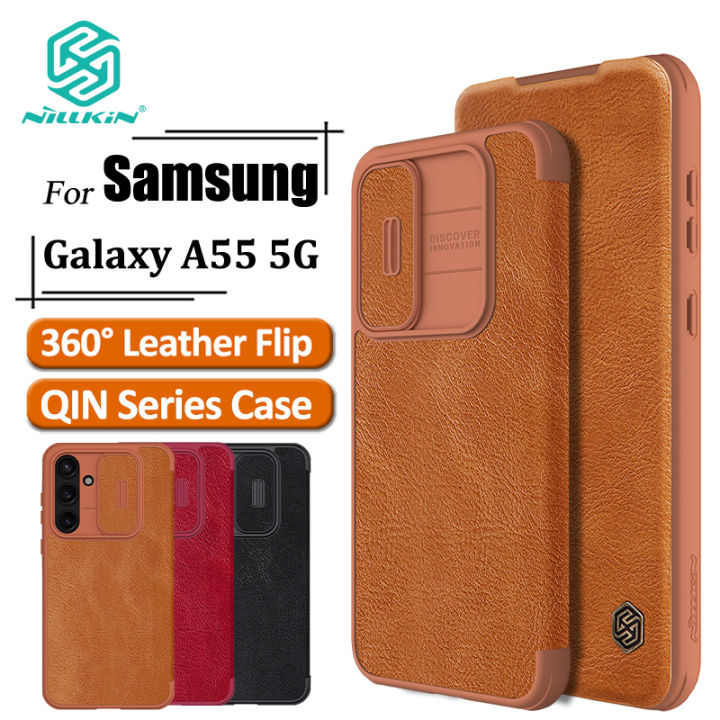 Nillkin ฝาพับ กล้อง ป้องกัน หนัง เคส สำหรับ Samsung Galaxy A55 5G เคส ...