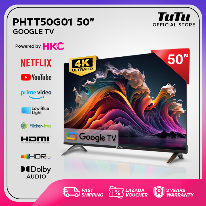 TuTu 50 inch Google TV (Powered by HKC) 4K ULTRA HD LED Widescreen Frameless TV - Netflix ...