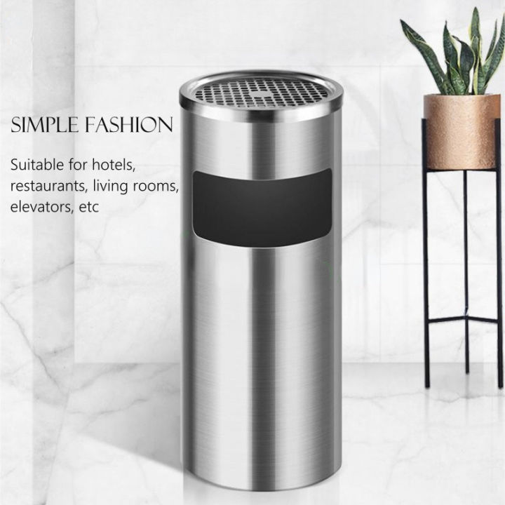 Stainless Ashtray Trash Bin Square Top Cigarette Bin Trash Can | Lazada PH
