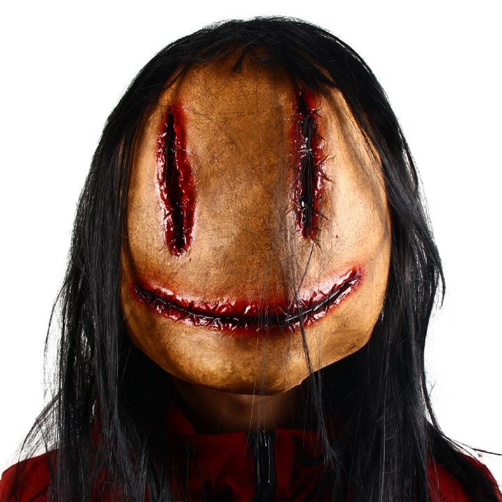 Smiley Face Serial Killer Mask Scary Latex Full Head Horror Movie Mask ...