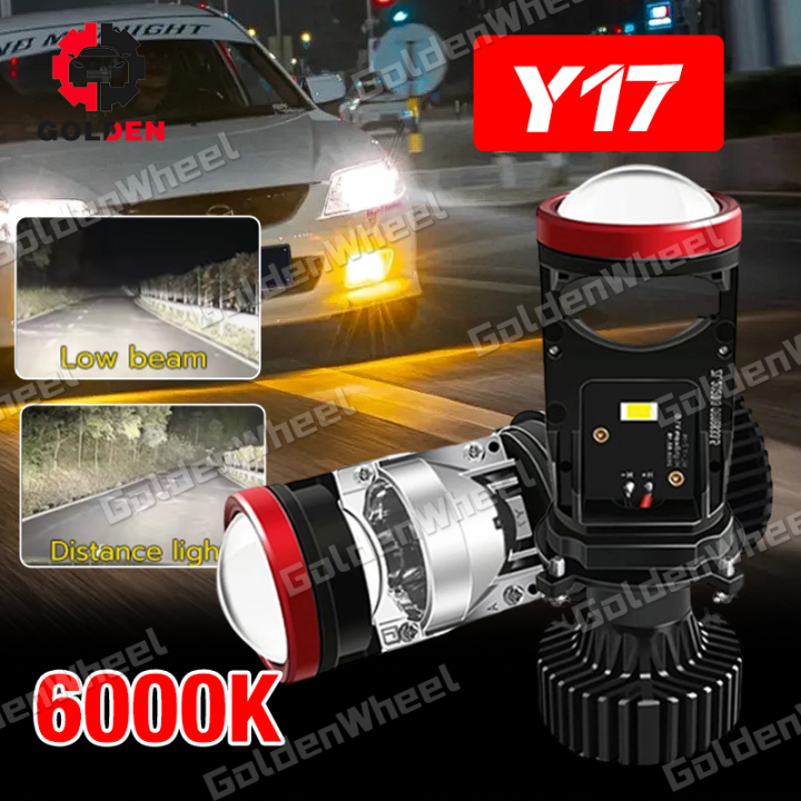 2pcs Lampu Depan LED 180W Y6D/Y7D/Y17 6000K Mini Projector Untuk Mobil ...