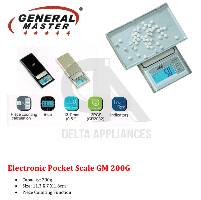 General Master GM 200G Electronic Pocket Scale General Master Weighing ...