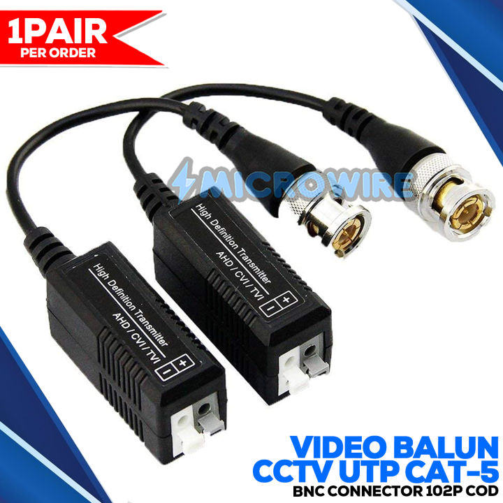 Pair Video Balun CCTV UTP Cat-5 BNC Connector 102P Heavy Duty | Lazada PH