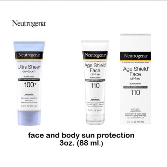 กันแดด Neutrogena Age shield face 70, 100, 110 / Ultra sheer dry touch ...