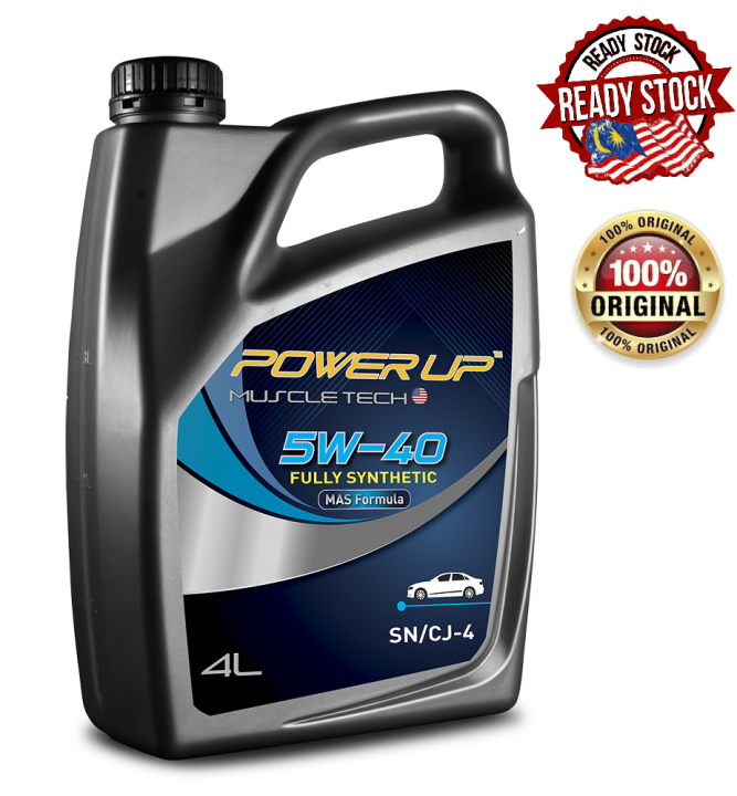 100% ORIGINAL [POWER UP] 5W-40 Engine Oil Fully Synthetic SN-CJ4 Power ...