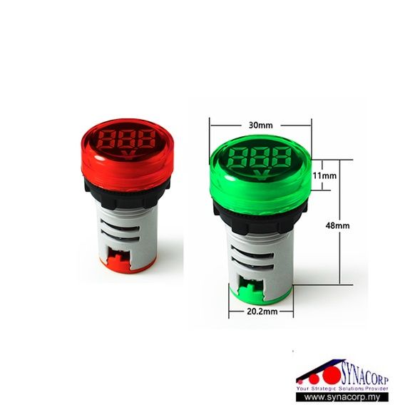 Digital Display Ac Voltmeter 50 500vac 22mm Lazada