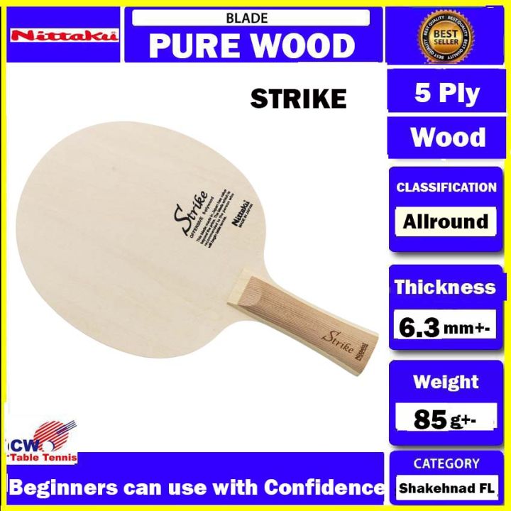Nittaku Blade Nittaku Strike Table Tennis Blade Wooden Blade Wood Bat ...