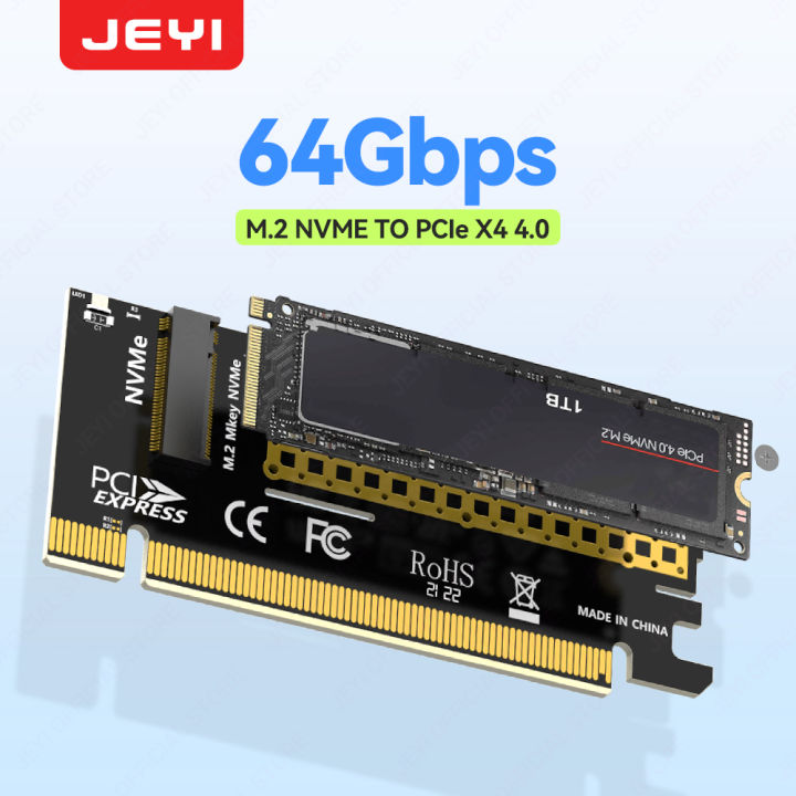 JEYI M.2 NVME to PCIe 4.0 x16 Adapter, M.2 NVMe SSD to PCI-e 4.0 Expansion Card, Supports 2280 ...