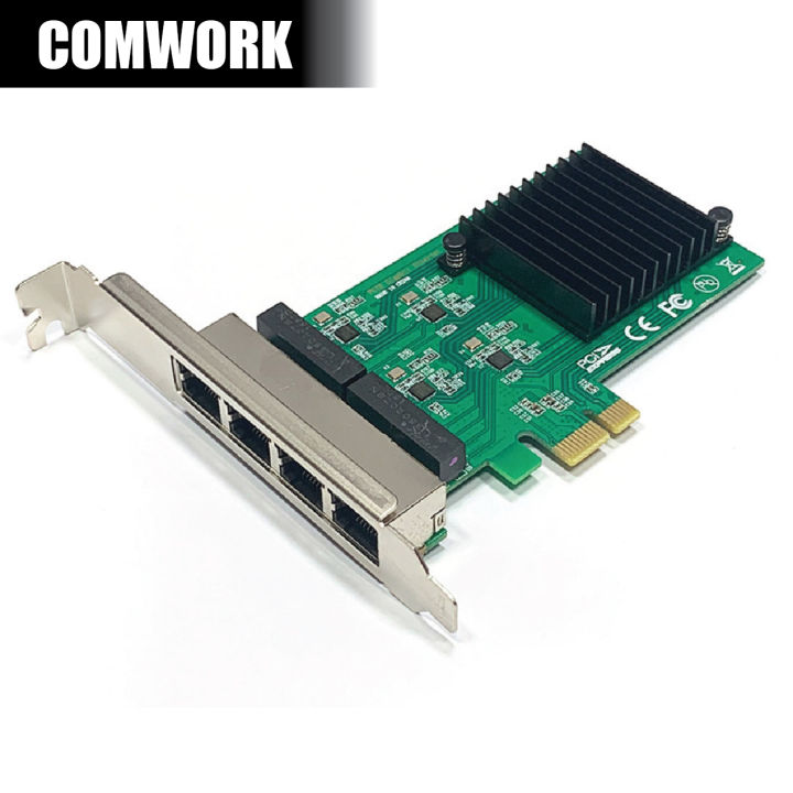 การ์ด แลน LAN 1Gbps 4 port Realtek RTL8111H PCIE X1 GIGABIT 1000Mbps ...