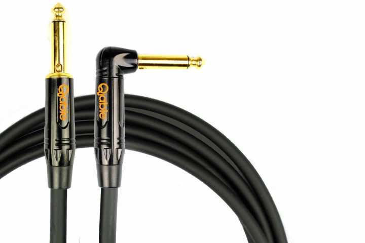 Qable TS50 Mono Silent / Mute Straight to Angled Plug Guitar Cable ...