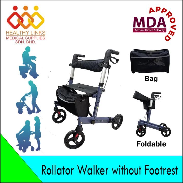 [MDA Approved] Medical Rolling Mobility Aid Rollator Walker With OR ...