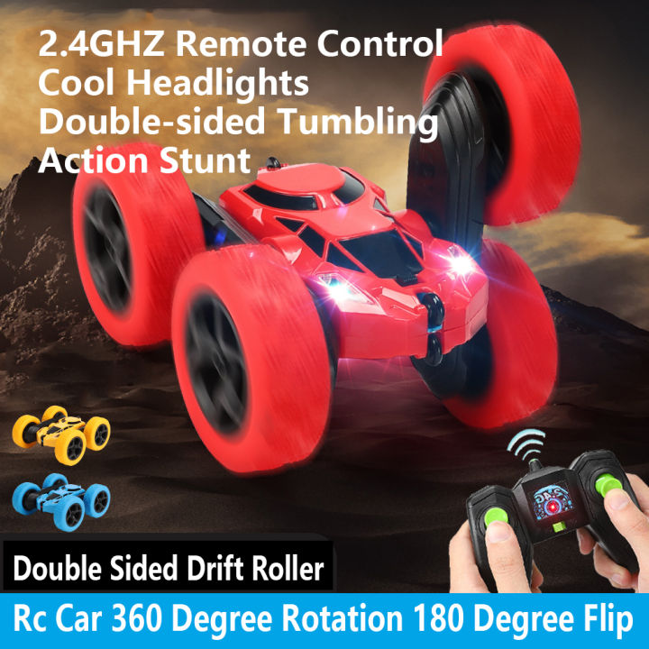 Rc Car 360 Degree Roll Double Sided 4WD Remote Control Car LED Light 2 ...