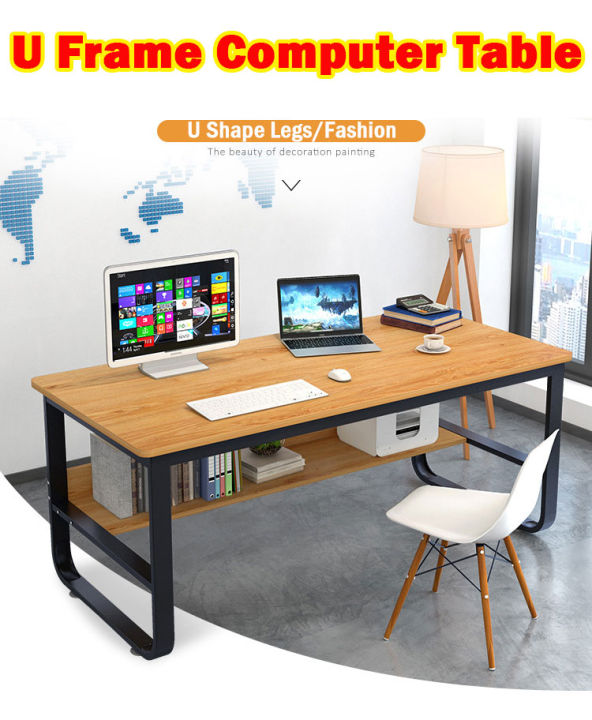 【U Frame Computer Table】Study Table / Computer Desk with Shelf Multiple ...