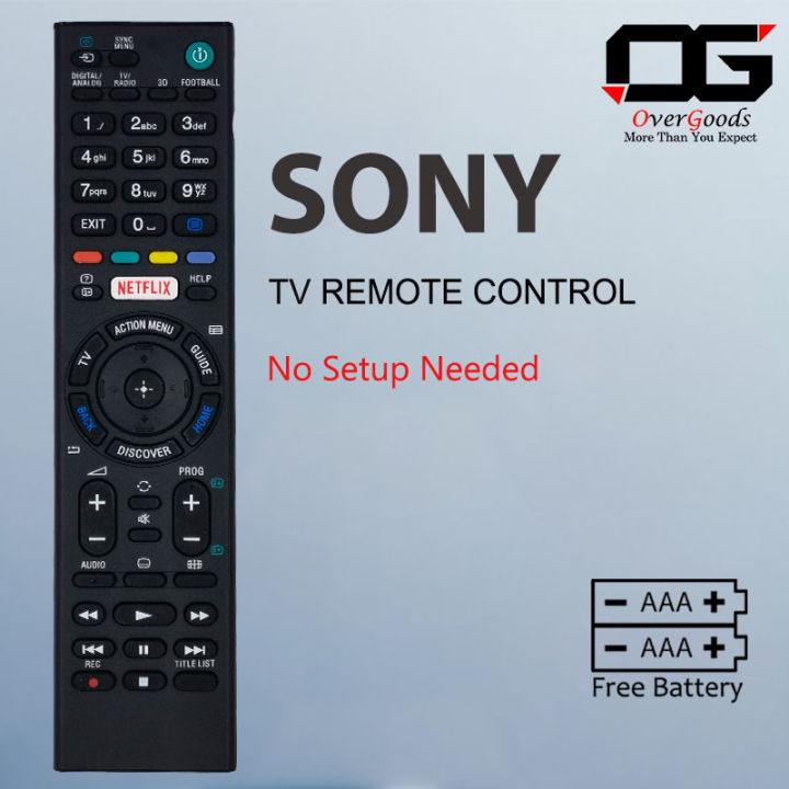 Replacement SONY Smart LED TV Netflix Youtube Remote Control Free Battery | Lazada