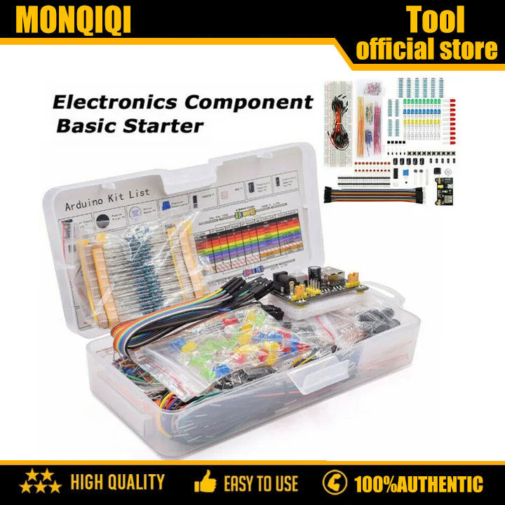 MONQIQI 830 Breadboard Set Tie-points Breadboard Set Electronic Component Basic Starter Kit ...