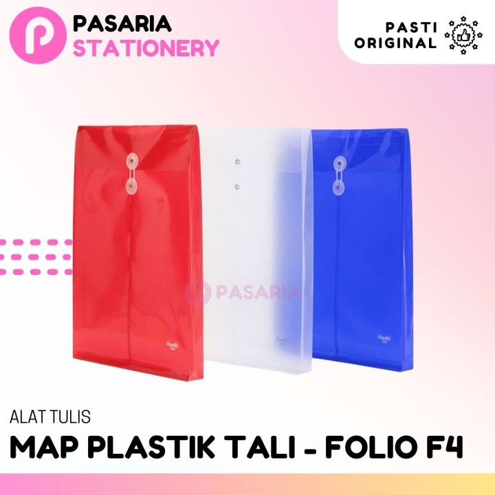 Map Plastik Tali Ukuran Folio F4 Bening dengan Tali Pengunci | Lazada ...