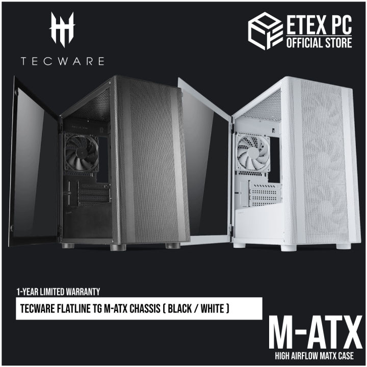TECWARE FLATLINE TG M-ATX CHASSIS ( BLACK / WHITE ) | Lazada