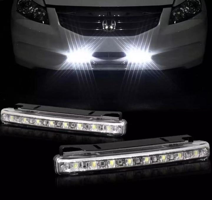2pcs Car Daytime Running Light 8 LED DRL Daylight Kit Super White Head ...
