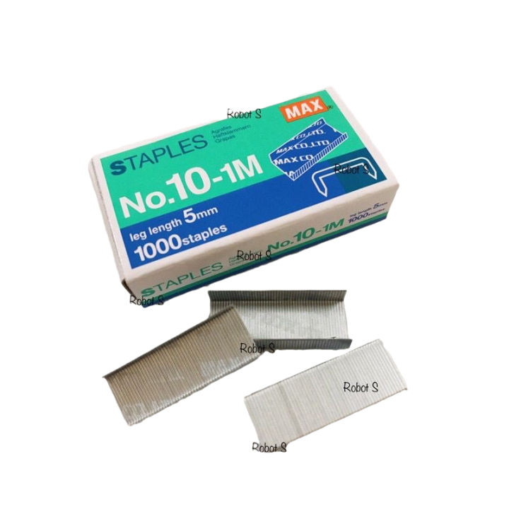 READY STOCK ORIGINAL MAX STAPLES NO.10 - 1M BULLET (1000PCS/1 BOX) | Lazada