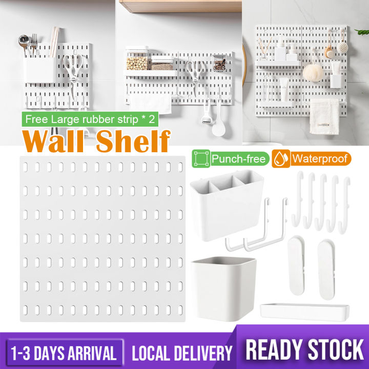 🇲🇾 Ready Stock Pegboard Perforated Display Board Wall Display Rack Peg ...