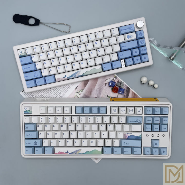 Seasonic Keycap PBT Dye Sub Cherry/XDA Profile Ocean Blue Whale Keycaps ...