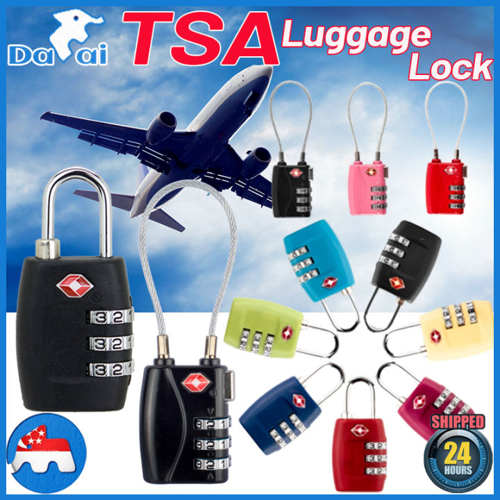 🇸🇬 [In Stock]TSA Luggage Lock 3 Digit Travel Suitcase Bags and Gym Lock ...