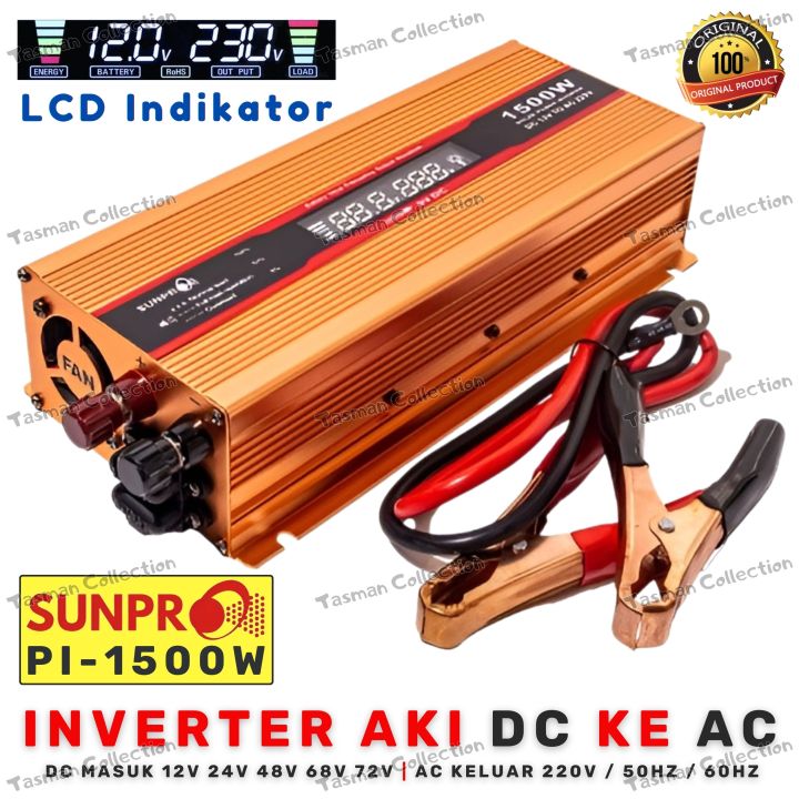 Power Inverter Aki DC 12V TO AC 220V Inverter 1500 watt SUNPRO Pl-1500 ...