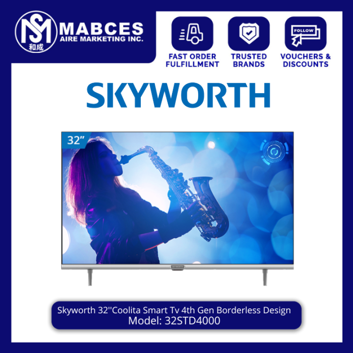 Skyworth 32'' Coolita Smart Tv 4th Gen Borderless Tv 32STD4000 | Lazada PH