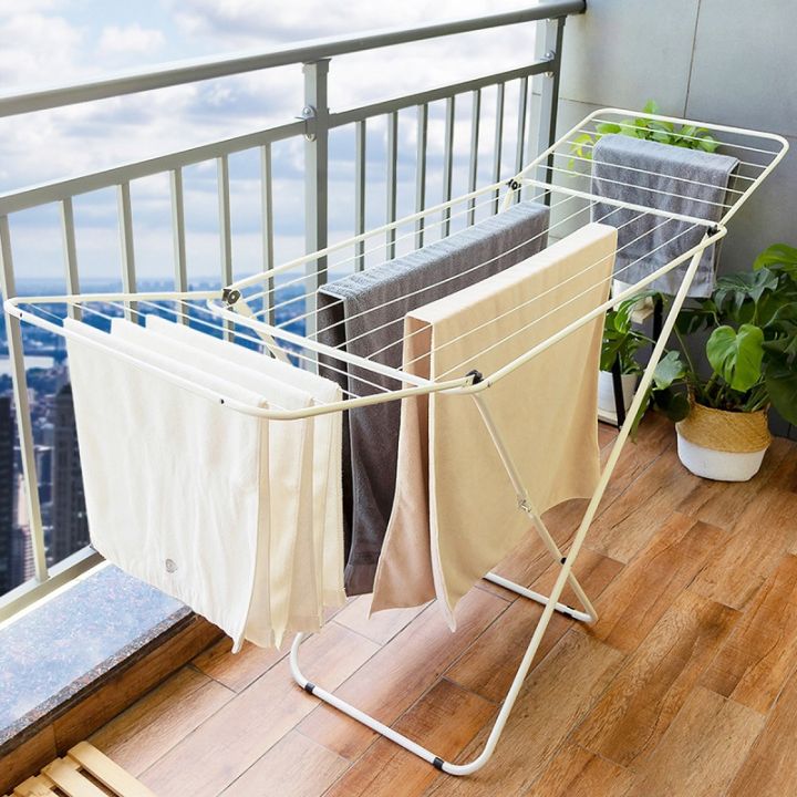 Balcony X-type Floor Clothes Drying Rack Free Installation Of Clothes ...