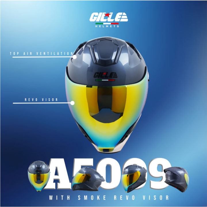 GILLE A5009 Phoenix Mono Color Revo Visor Full Face Dual Visor ...