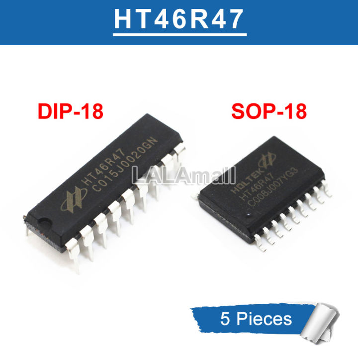 HT46R47 5ชิ้น/ล็อต DIP-18 SOP-18คุ้มค่า A/d ชนิด8-บิต MCU OTP แบบ ...
