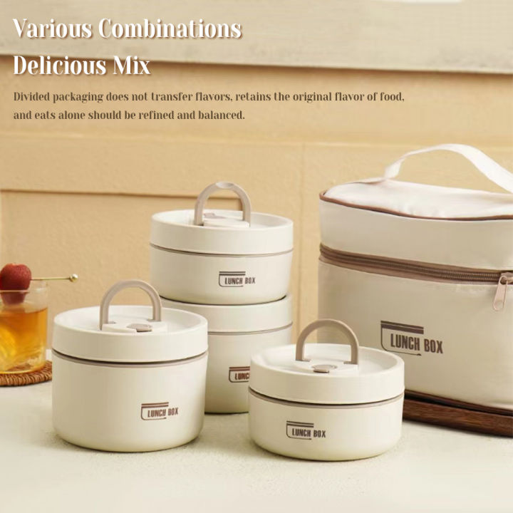 HK 304 Stainless Steel Insulated Bento Box Commuter Student Lunch Box ...