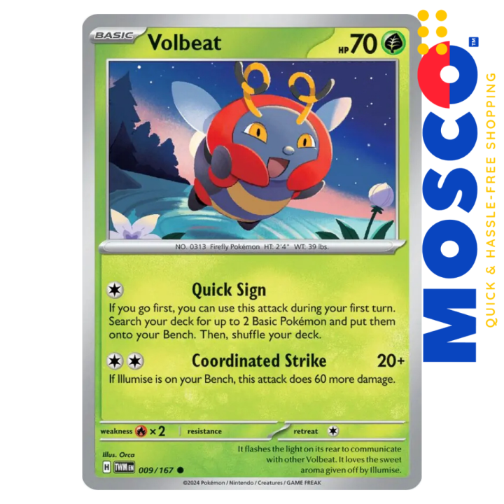 Volbeat - 009/167 Common Twilight Masquerade | Pokemon TCG | Lazada PH
