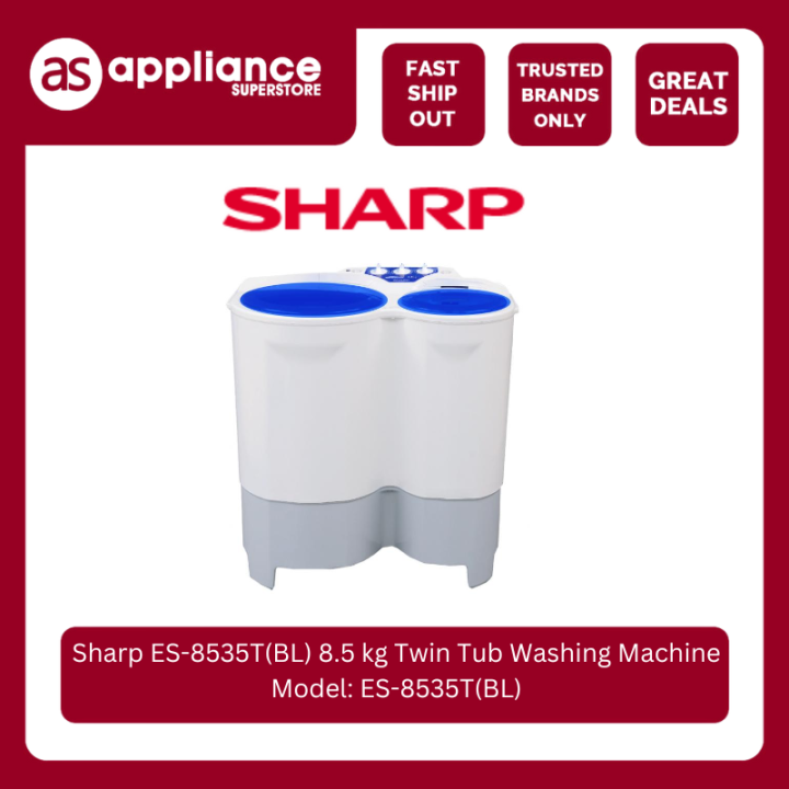 Sharp ES-8535T(BL) 8.5 kg Twin Tub Washing Machine | Lazada PH