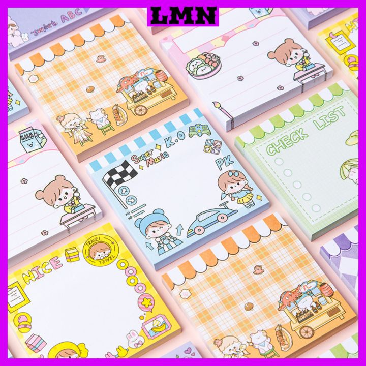 80 Sheets Sticky Note Cute Cartoon Memo Notepad Stationery 可爱卡通便利贴 | Lazada