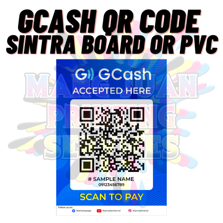 Gcash QR Code Signages - Sintra Board or PVC Type | Lazada PH