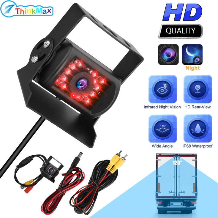 12V-24V Truck Rear View Backup Camera Heavy Duty 18 LEDs CCD High ...