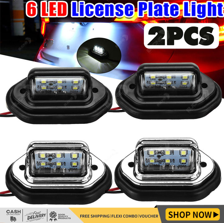 12V 24V Waterproof 6 LED Car License Plate Light Signal Tail Light Lamp Boat Truck Trailer SUV ...