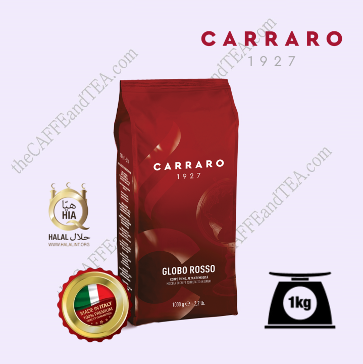 CARRARO 1927 Globo Rosso (1kg / 2.2lb) Coffee Beans, Made in Italy ...