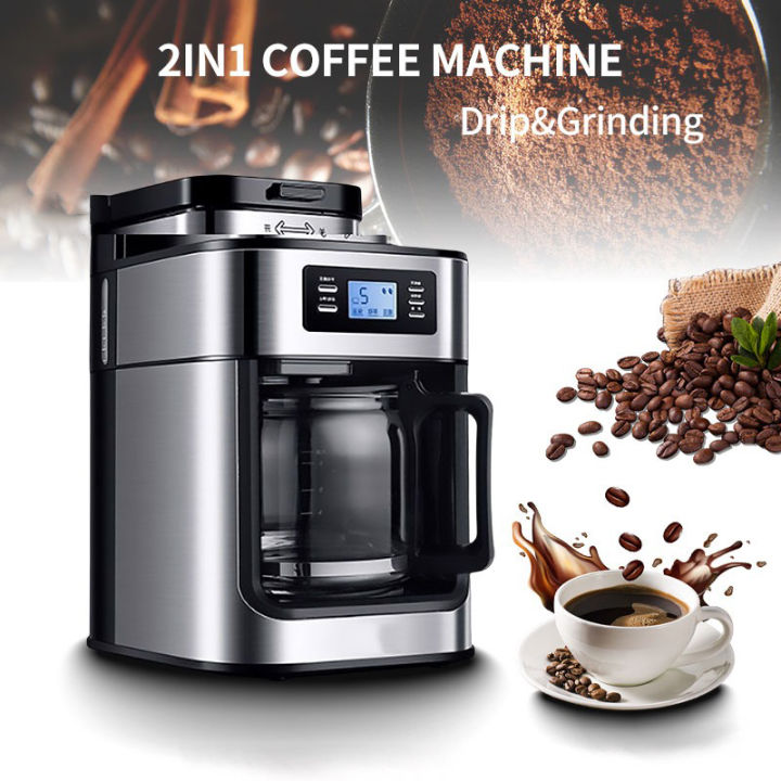 Mesin Kopi 2 in 1 Espresso Coffee Maker Drip & Bean Grinder 1L BG315T ...