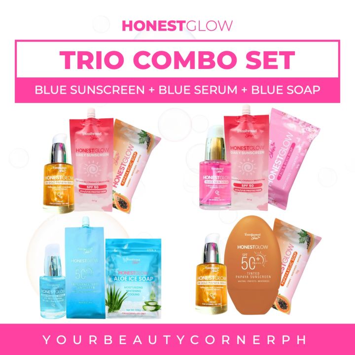 TRIO COMBO: 1 Sunscreen SPF50 + 1 Serum + 1 Soap | Lazada PH